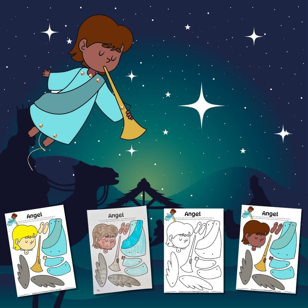 Free Printable Articulated Angel Puppet | Color & Pre-Colored Templates