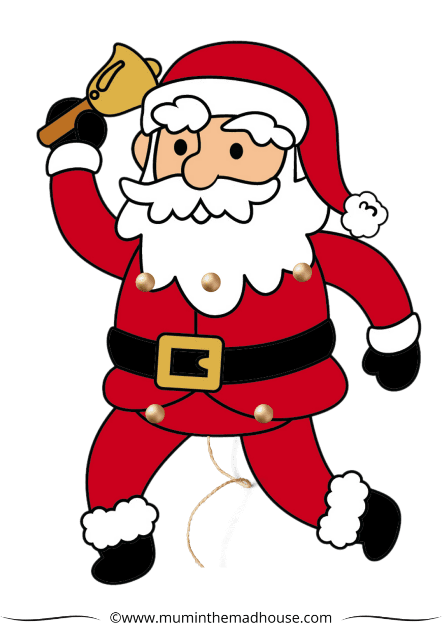 Free Printable Santa Claus Puppet - Color & Assemble for Christmas Fun