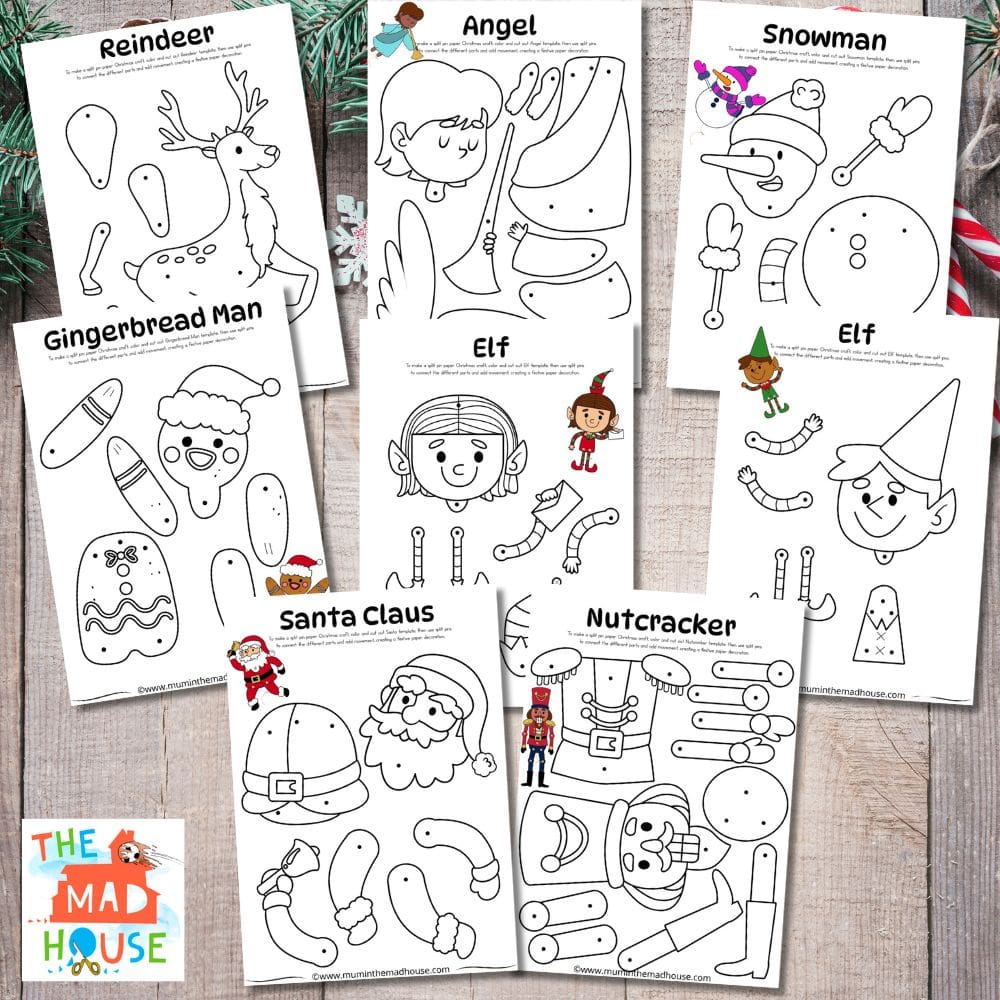 Create Your Own Christmas Articulated Puppets: A Fun Coloring and Craft ...