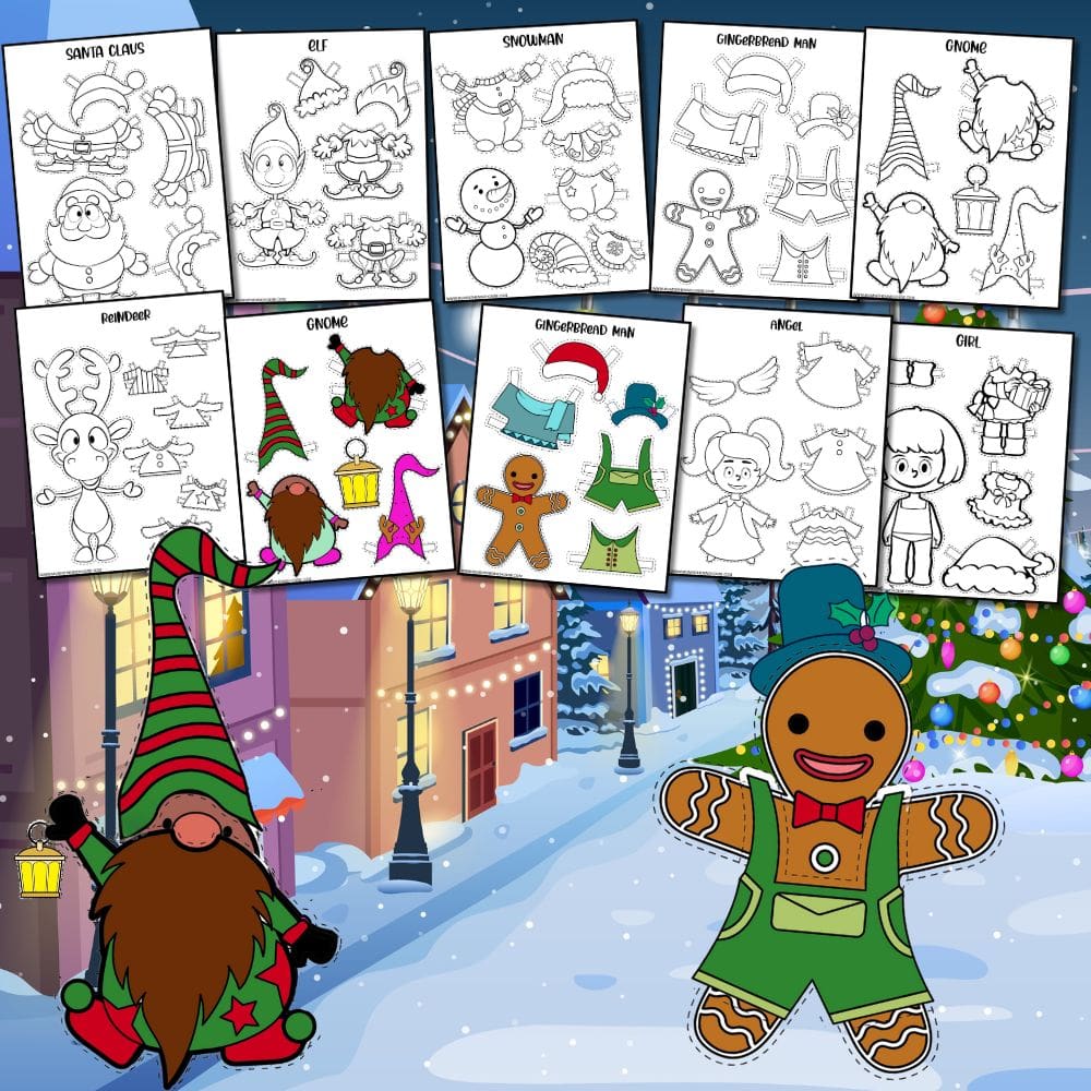 Free Printable Christmas Character Dress-Up Dolls | Mum In The Madhouse