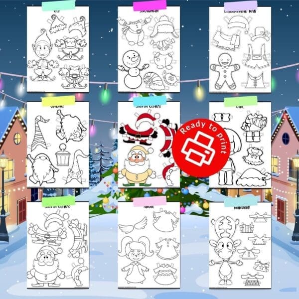 Free Printable Christmas Character Dress-Up Dolls | Mum In The Madhouse