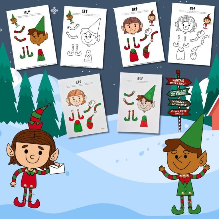 Free Printable Elf Puppets - Fun Christmas Craft for Kids