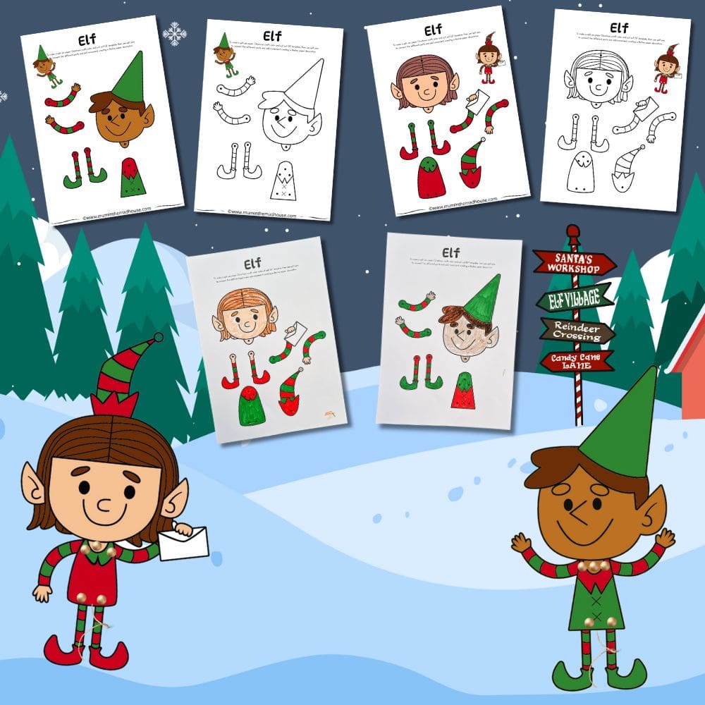Free Printable Elf Puppets - Fun Christmas Craft for Kids