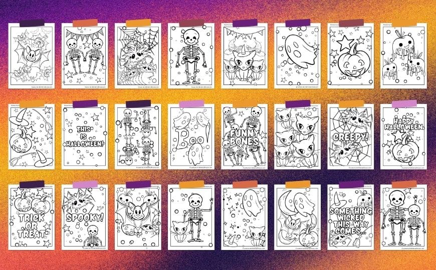 24 Free Cute Halloween Coloring Pages for Kids and Adults | Download Now