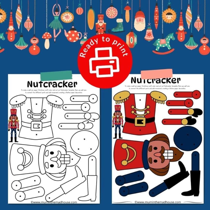 Free Printable Nutcracker Puppet - Classic Christmas Craft