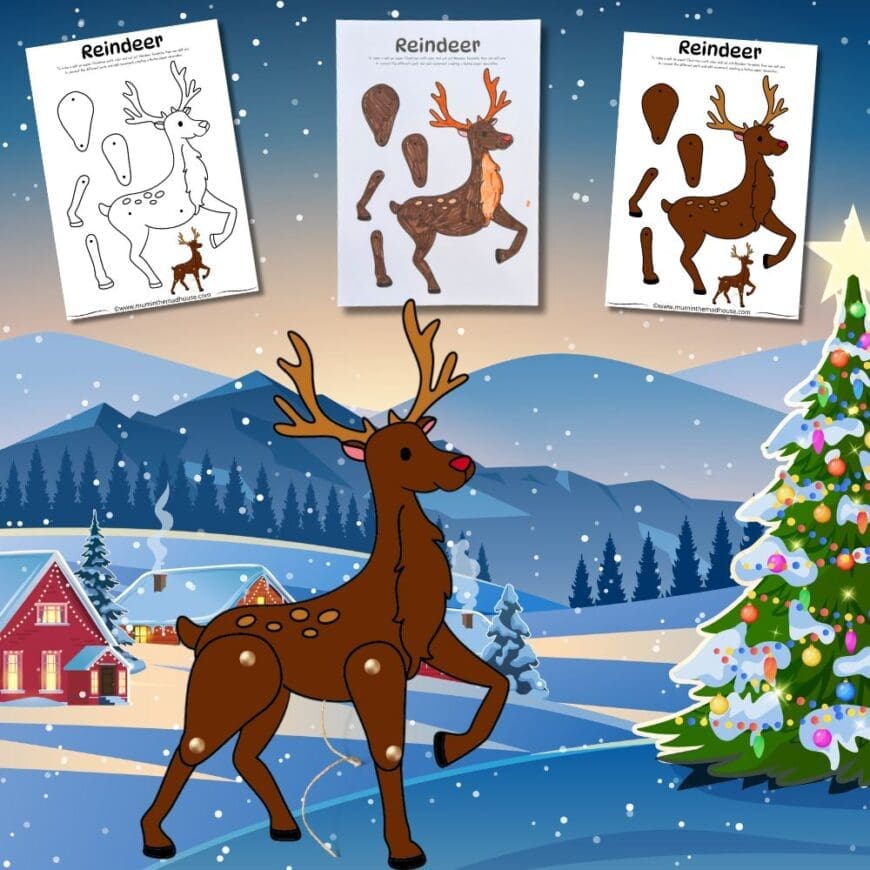Free Printable Christmas Paper Puppet Templates | Santa, Reindeer ...