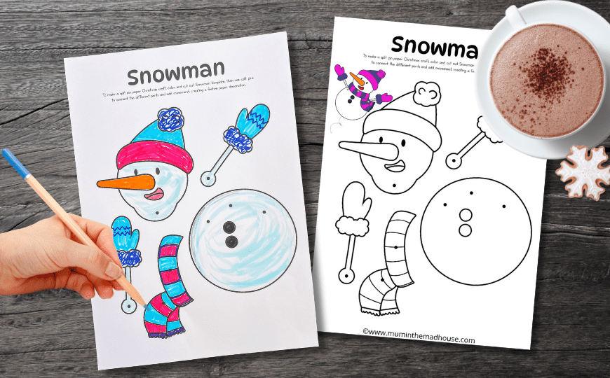 snowman pieces coloring pages