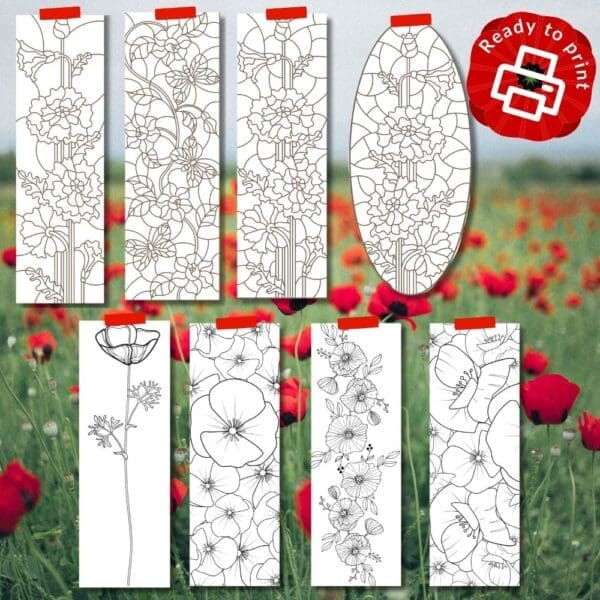 Printable Poppy Bookmarks Download | Mum In The Madhouse