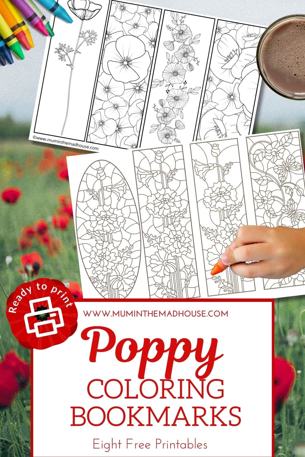 Printable Poppy Bookmarks to Color – A Creative and Reflective Craft ...