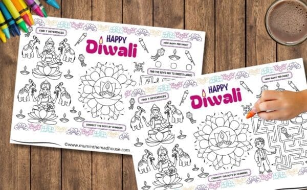 Free Printable Happy Diwali Activity Sheet – Fun for Classrooms and Home