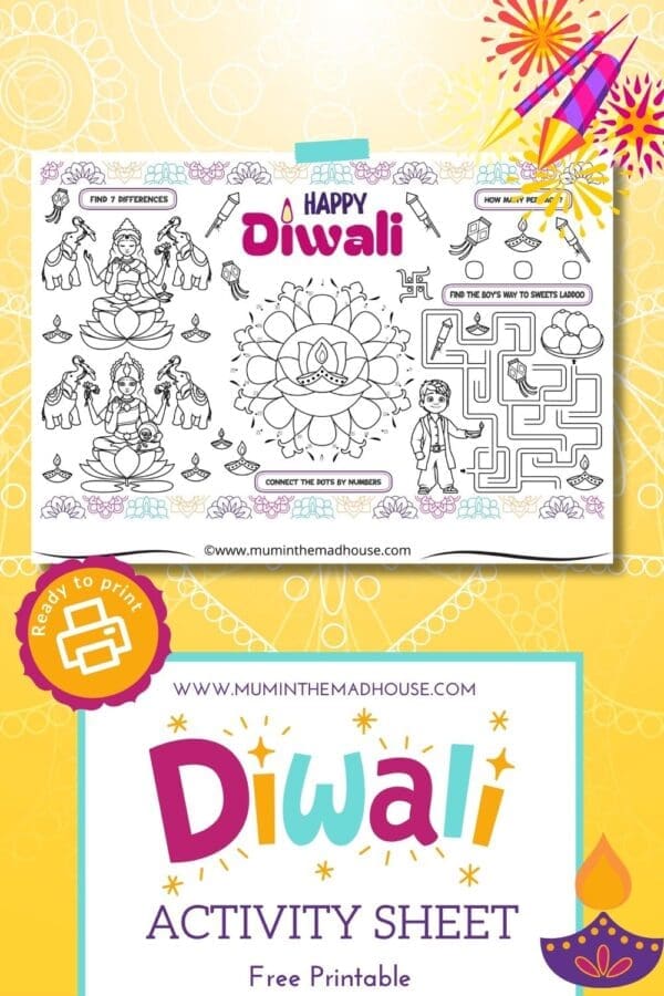 Free Printable Happy Diwali Activity Sheet – Fun for Classrooms and Home