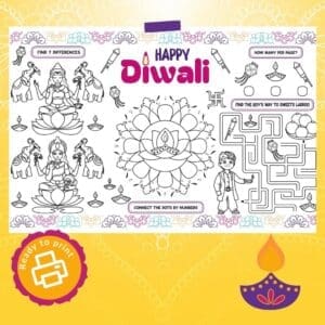 Free Printable Happy Diwali Activity Sheet – Fun for Classrooms and Home