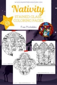 Stained Glass Nativity Coloring Pages – Free Christmas Printables for ...