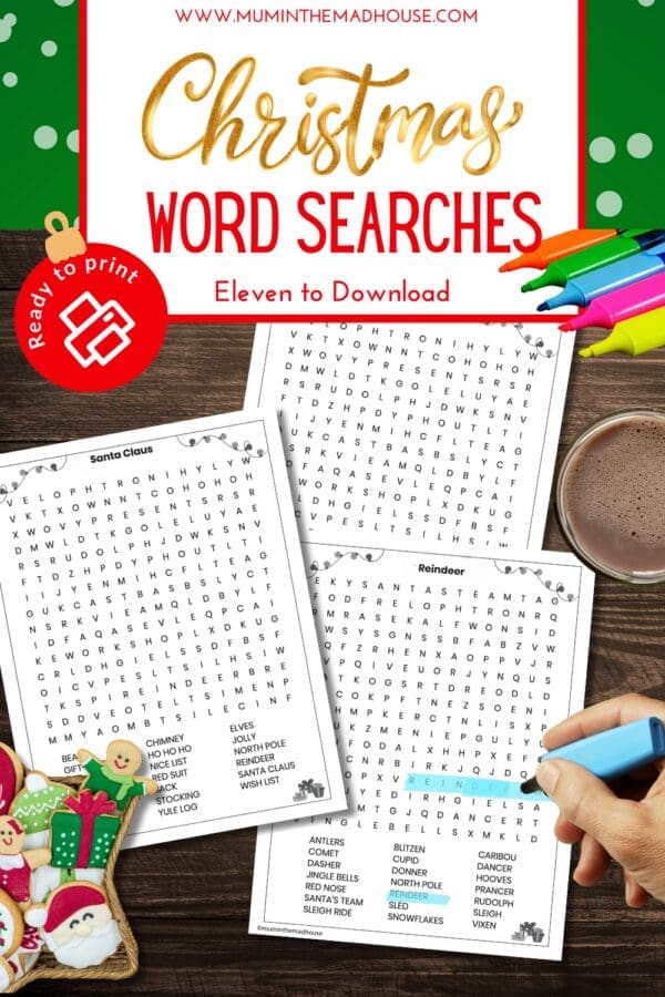 11 Free Christmas Word Searches – Fun and Festive Holiday Printables