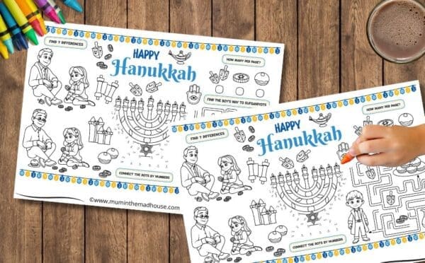 Free Printable Happy Hanukkah Activity Sheet – Fun & Educational for Kids