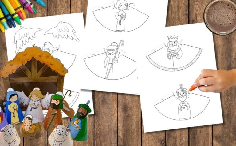 Free Printable Nativity Cones - Color, Cut, and Play for Kids