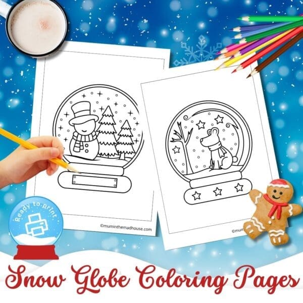 Snow Globe Coloring Pages for Kids: Fun & Festive Holiday Printables
