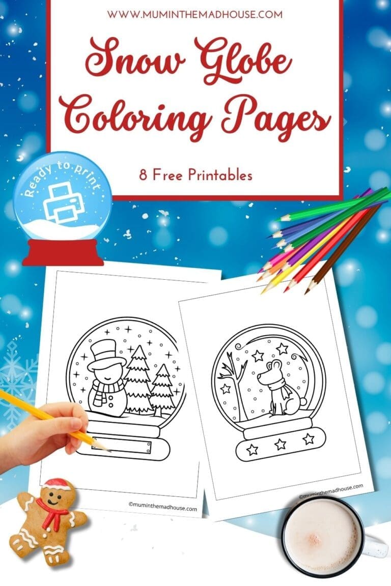 Snow Globe Coloring Pages for Kids: Fun & Festive Holiday Printables