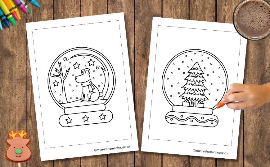 Snow Globe Coloring Pages for Kids: Fun & Festive Holiday Printables