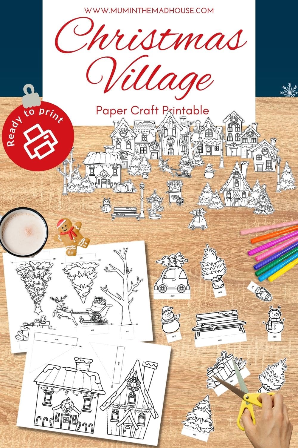 Magical Christmas Village Printables – Paper Crafts for Kids