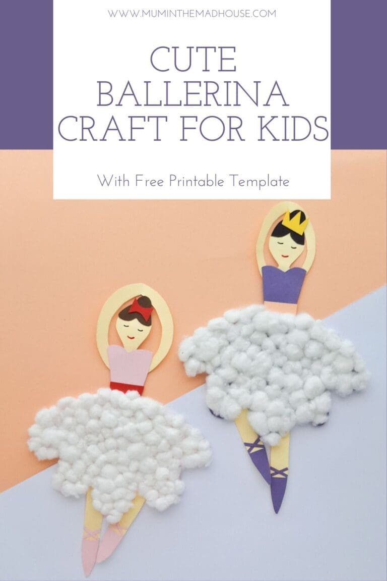 Super Cute Ballerina Craft for Kids with Free Printable Template | Mum ...