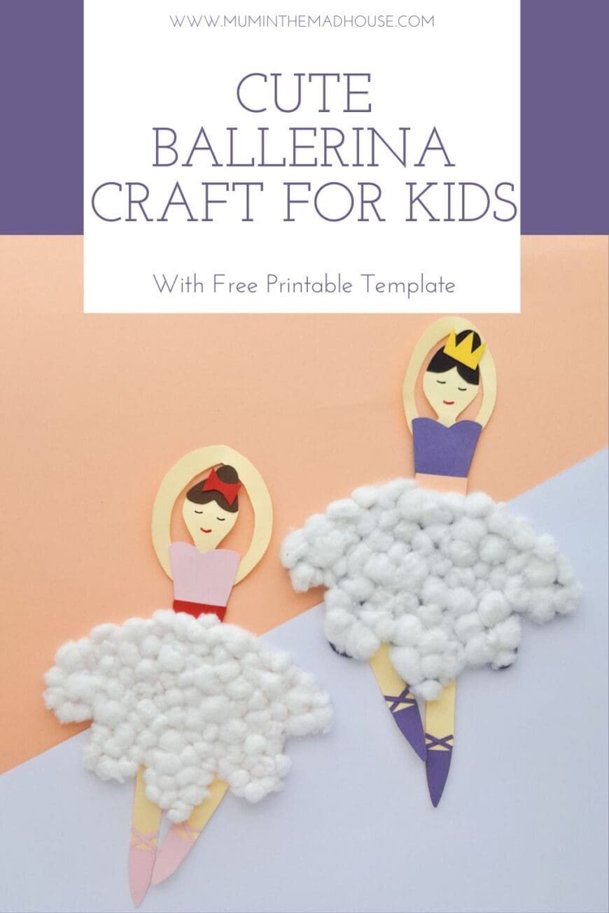 Super Cute Ballerina Craft for Kids with Free Printable Template | Mum ...
