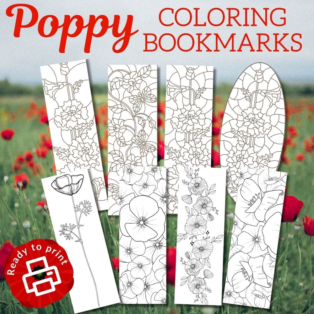 Printable Poppy Bookmarks to Color – A Creative and Reflective Craft ...