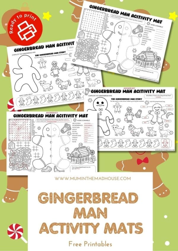 Gingerbread Man Activities – Free Printables for Fun Kindergarten Learning!
