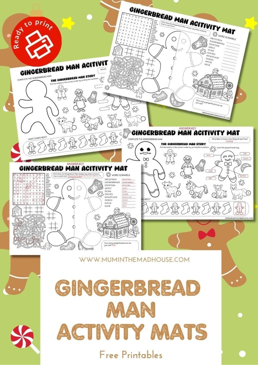 Gingerbread Man Activities – Free Printables for Fun Kindergarten Learning!