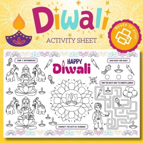 Free Printable Happy Diwali Activity Sheet – Fun for Classrooms and Home