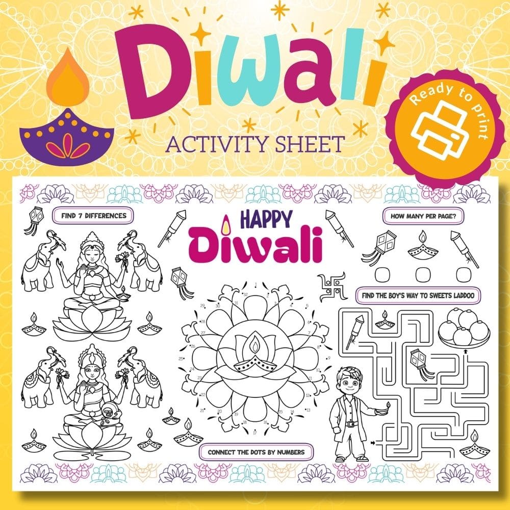 Free Printable Happy Diwali Activity Sheet – Fun for Classrooms and Home