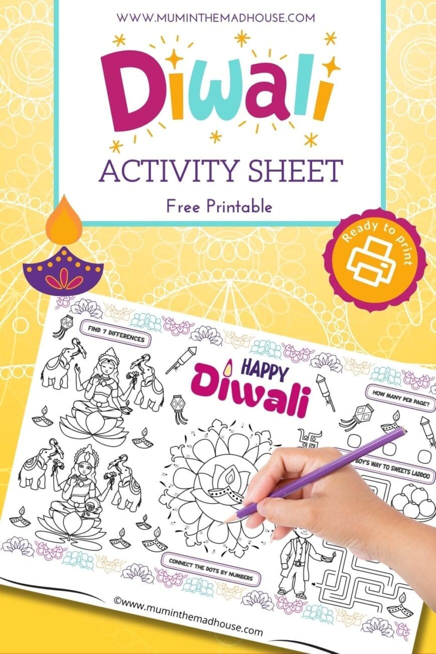 Free Printable Happy Diwali Activity Sheet – Fun for Classrooms and Home