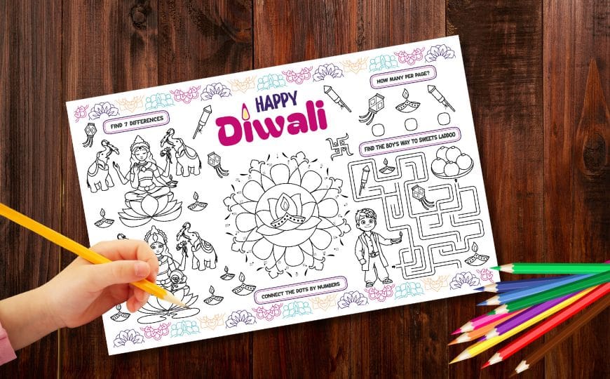 Free Printable Happy Diwali Activity Sheet – Fun for Classrooms and Home