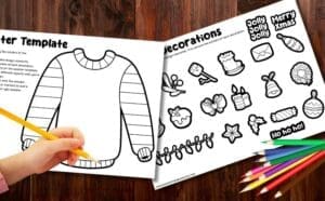 DIY Ugly Sweater Craft for Kids | Free Printable Templates for Holiday Fun