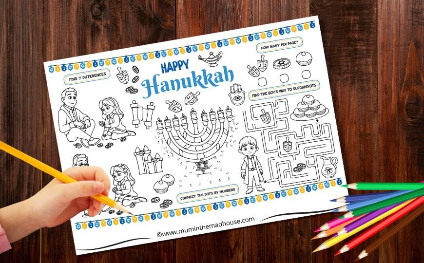 Free Printable Happy Hanukkah Activity Sheet – Fun & Educational for Kids