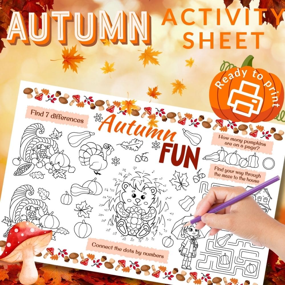 Free Printable Autumn Fun Activity Sheet – Perfect Seasonal Placemat ...