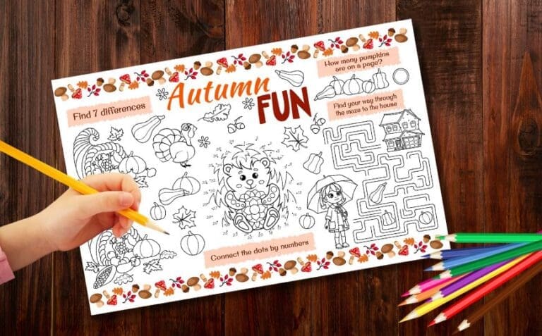 Free Printable Autumn Fun Activity Sheet – Perfect Seasonal Placemat ...