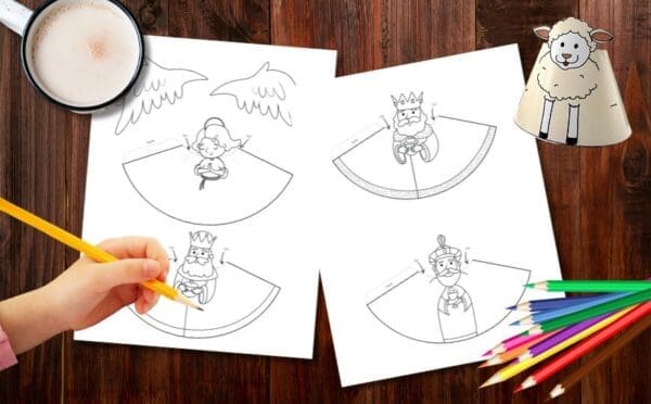 Free Printable Nativity Cones - Color, Cut, and Play for Kids