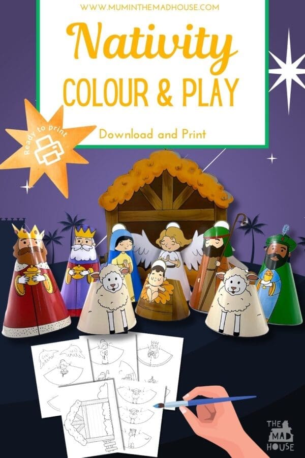Free Printable Nativity Cones - Color, Cut, and Play for Kids