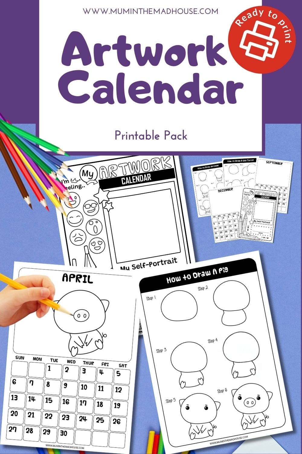 Create Your Own Artwork Calendar: A Fun “I Can Draw” Printable for Kids!