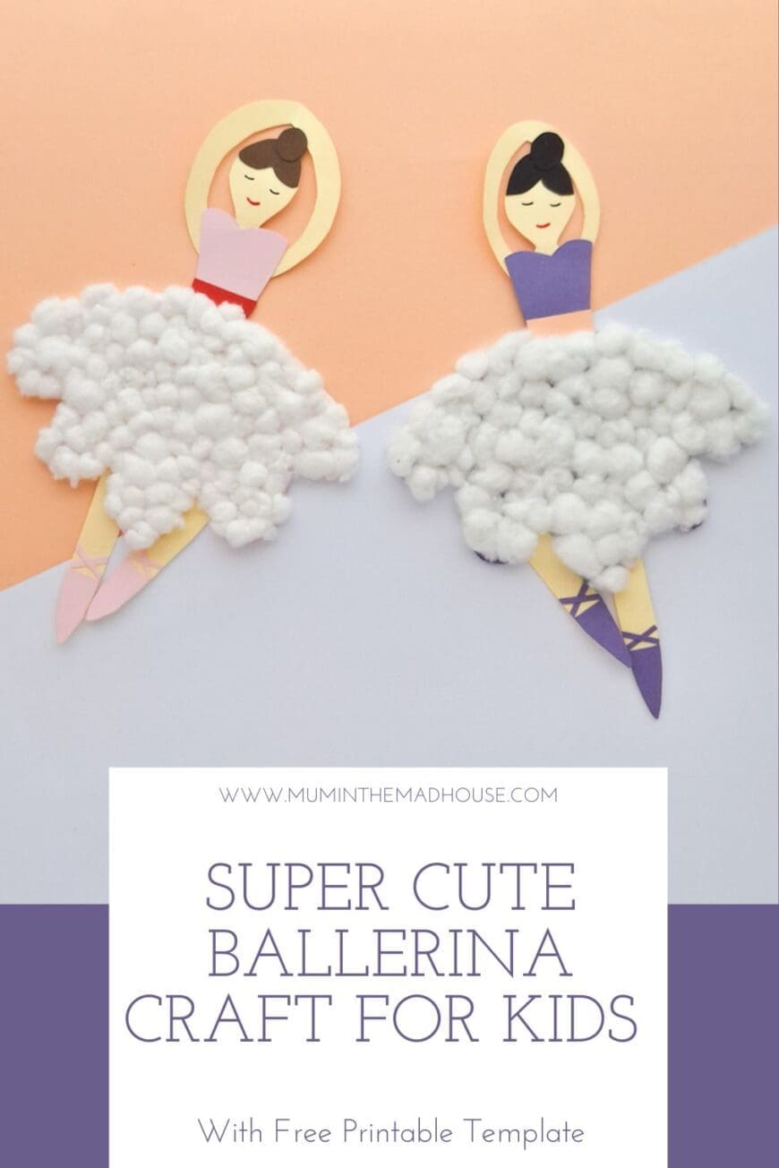 Super Cute Ballerina Craft for Kids with Free Printable Template | Mum ...