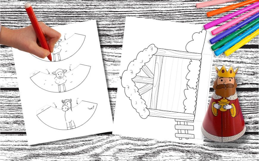 Free Printable Nativity Cones - Color, Cut, and Play for Kids