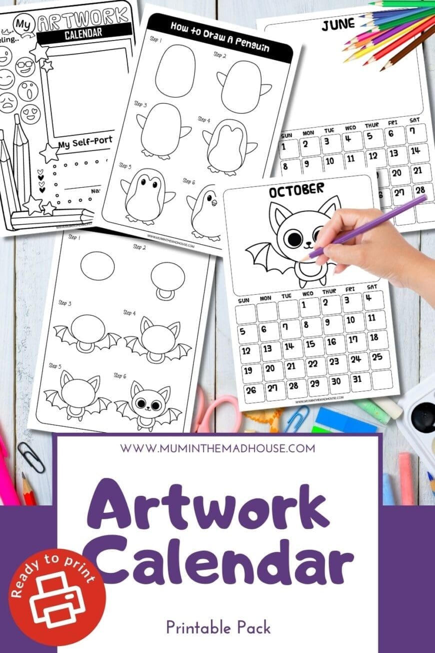 Create Your Own Artwork Calendar: A Fun “I Can Draw” Printable for Kids!