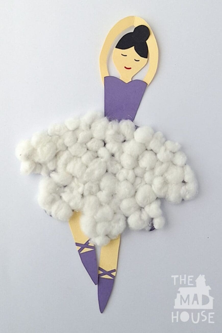 Super Cute Ballerina Craft for Kids with Free Printable Template | Mum ...