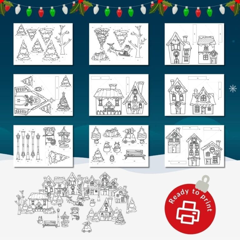Magical Christmas Village Printables – Paper Crafts for Kids