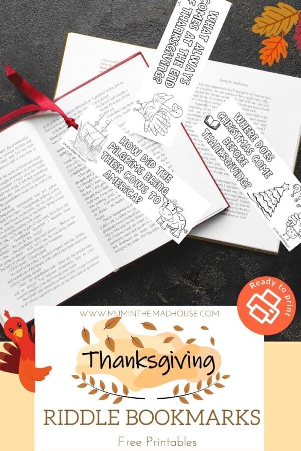 Thanksgiving Riddle Bookmarks to Color: Fun and Interactive Holiday ...