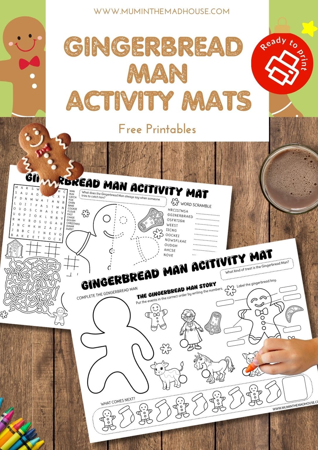 Gingerbread Man Activities – Free Printables for Fun Kindergarten Learning!