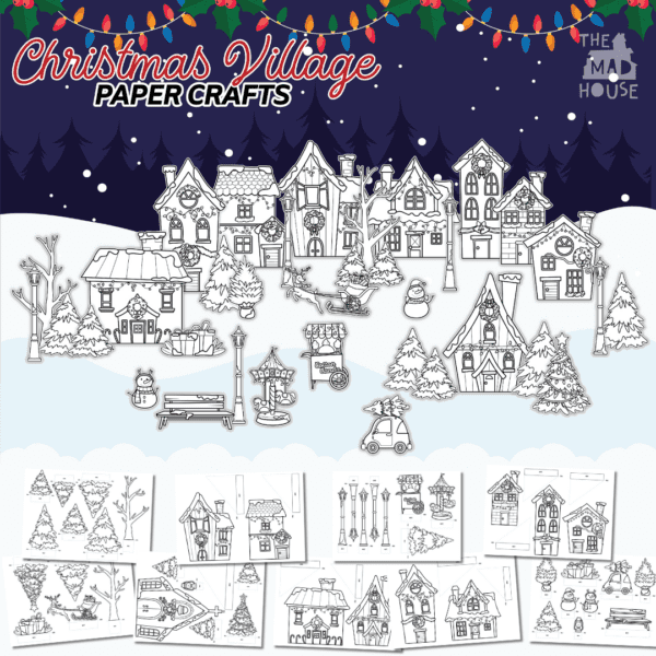 Magical Christmas Village Printables – Paper Crafts for Kids