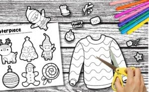 DIY Ugly Sweater Craft for Kids | Free Printable Templates for Holiday Fun