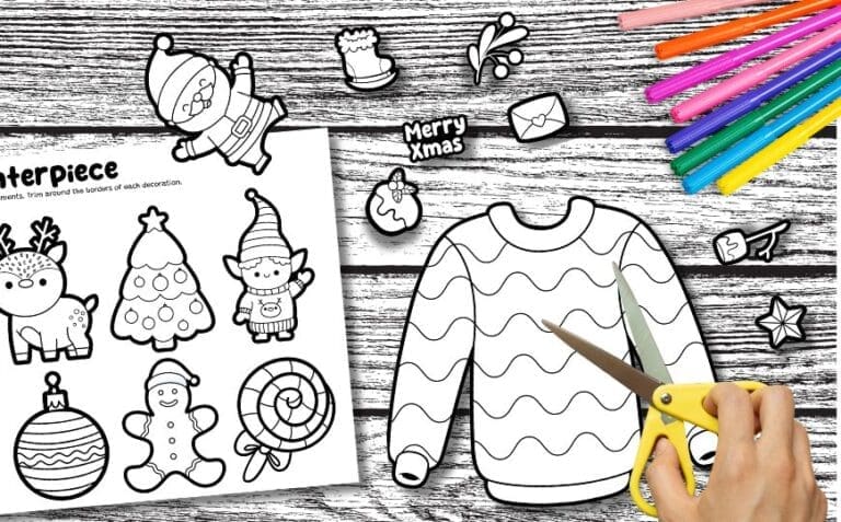 DIY Ugly Sweater Craft for Kids | Free Printable Templates for Holiday Fun